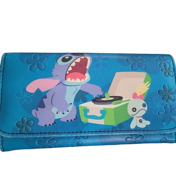 Disney | Bags | Disney Lilo And Stitch Wallet Stitch Playing Record ...